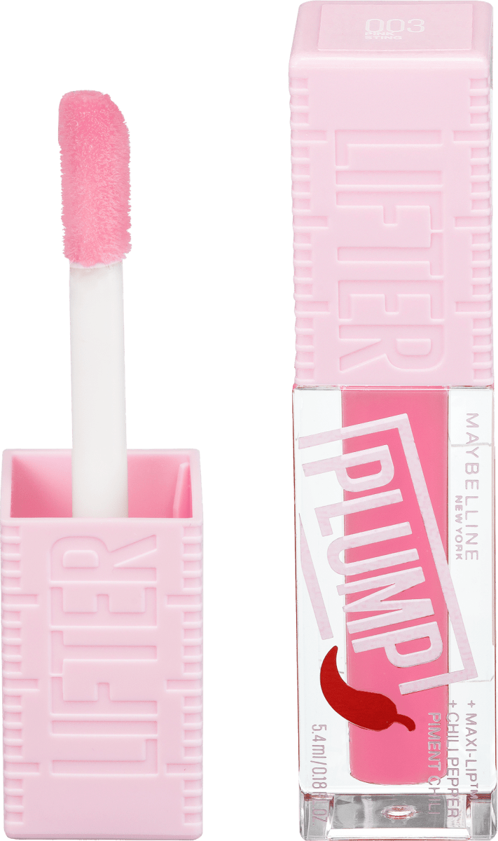 MAYBELLINE NEW YORK lesk na rty Lifter Plump 003 Pink Sting, 5,4 ml | dm.cz