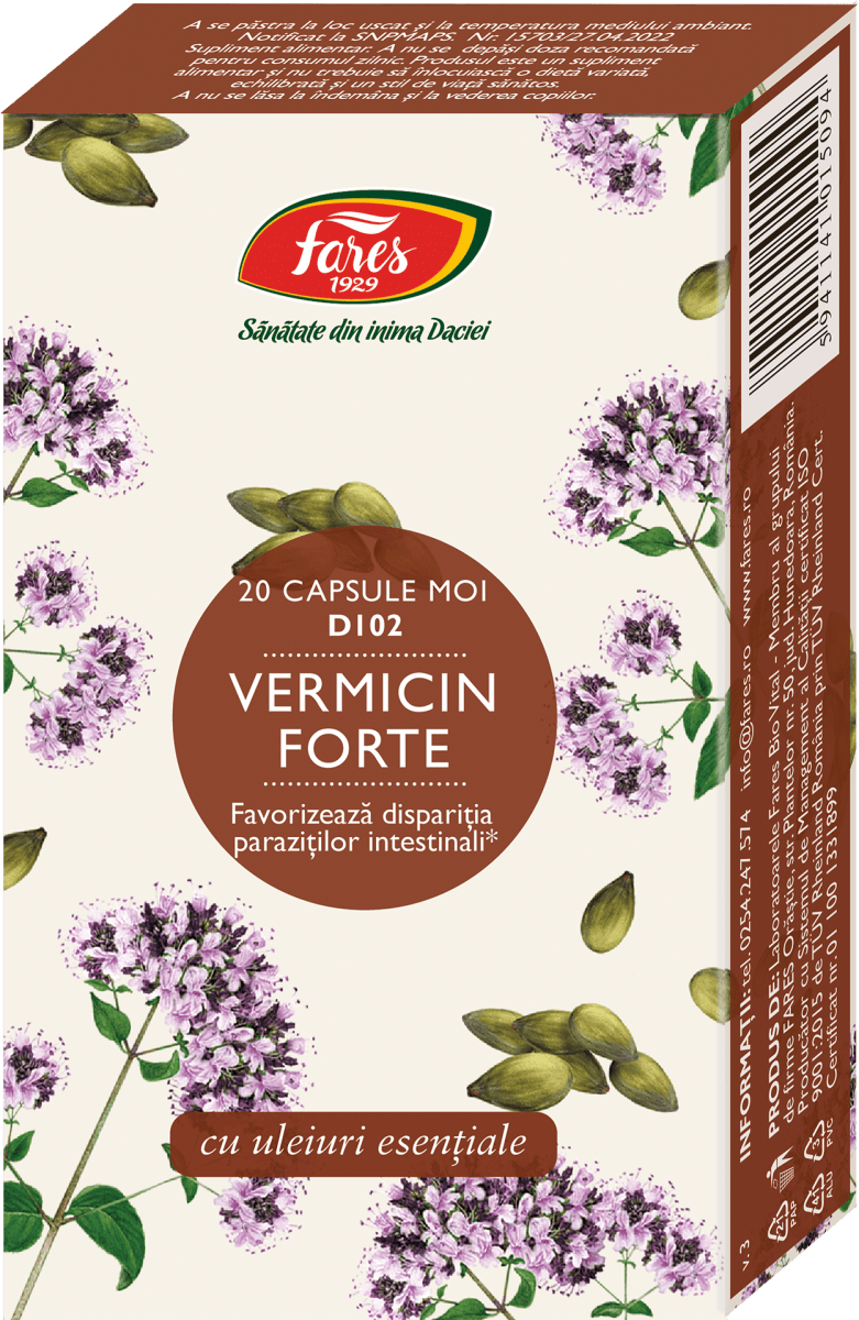 Fares VERMICIN FORTE, capsule moi, 20 buc | dm.ro
