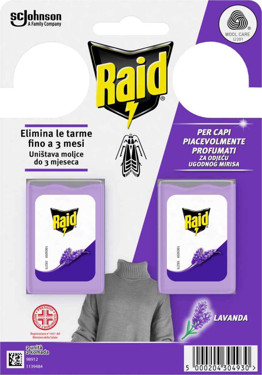 Raid Gel pločice protiv moljaca s mirisom lavande, 2 kom. trajno ...