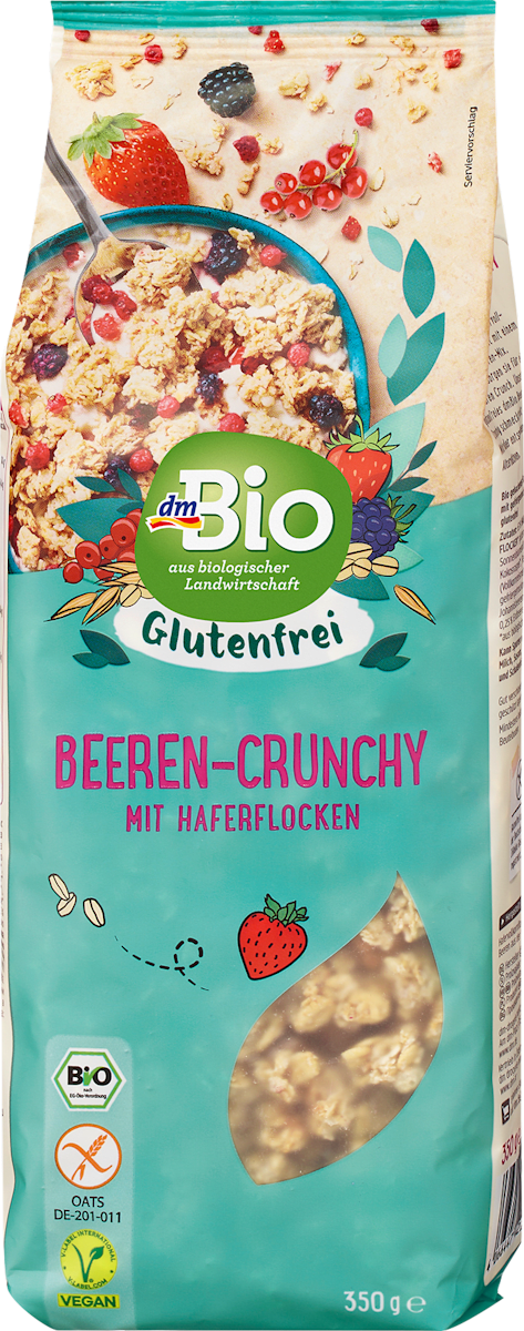 dmBio Müsli Crunchy Beeren glutenfrei, 350 g | dm.at