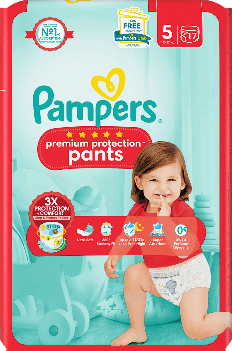 Pampers Windeln Premium Protection Pants Gr.5 Junior (12-17kg), Single ...
