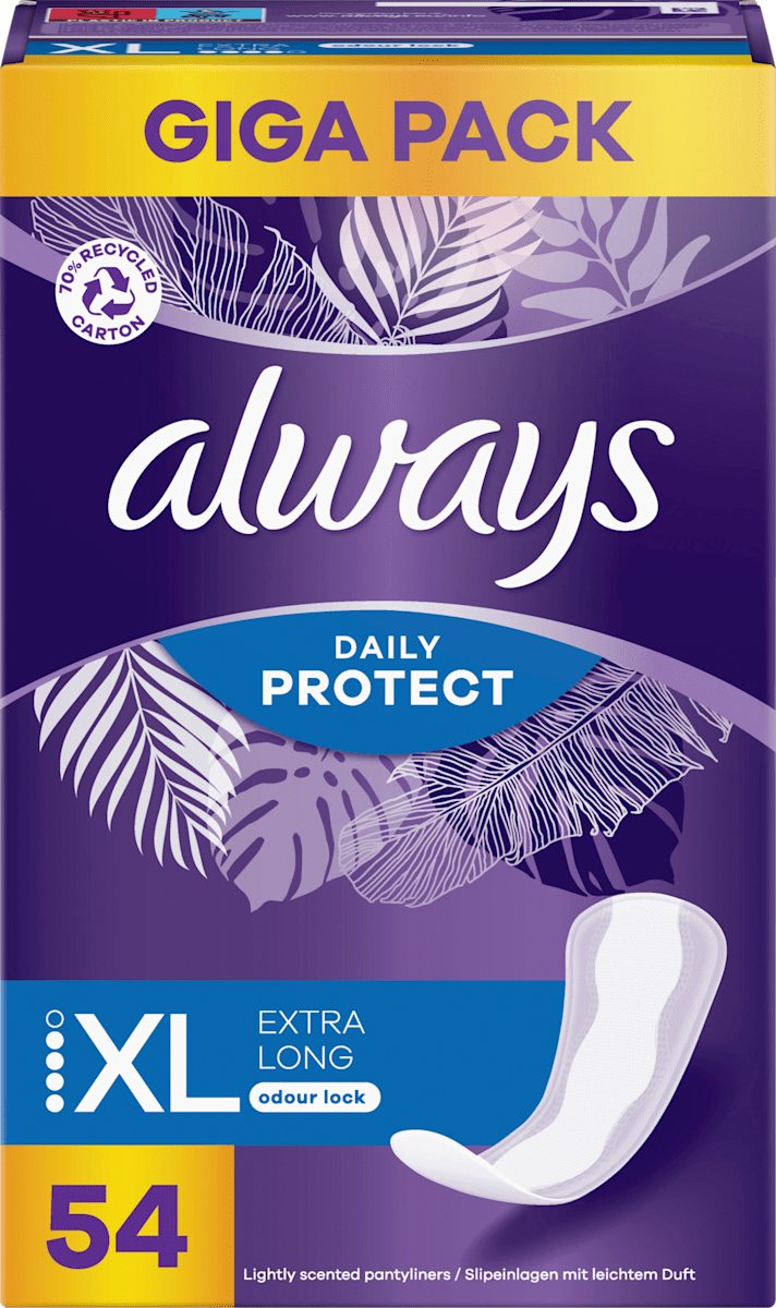 always dailies Slipeinlagen Extra Protect Large Giga Pack fresh scent ...