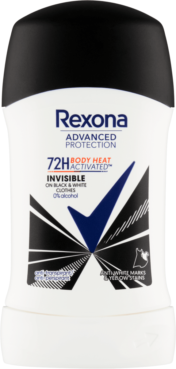 Rexona antiperspirant stick Invisible Black & White, 50 ml | dm.cz