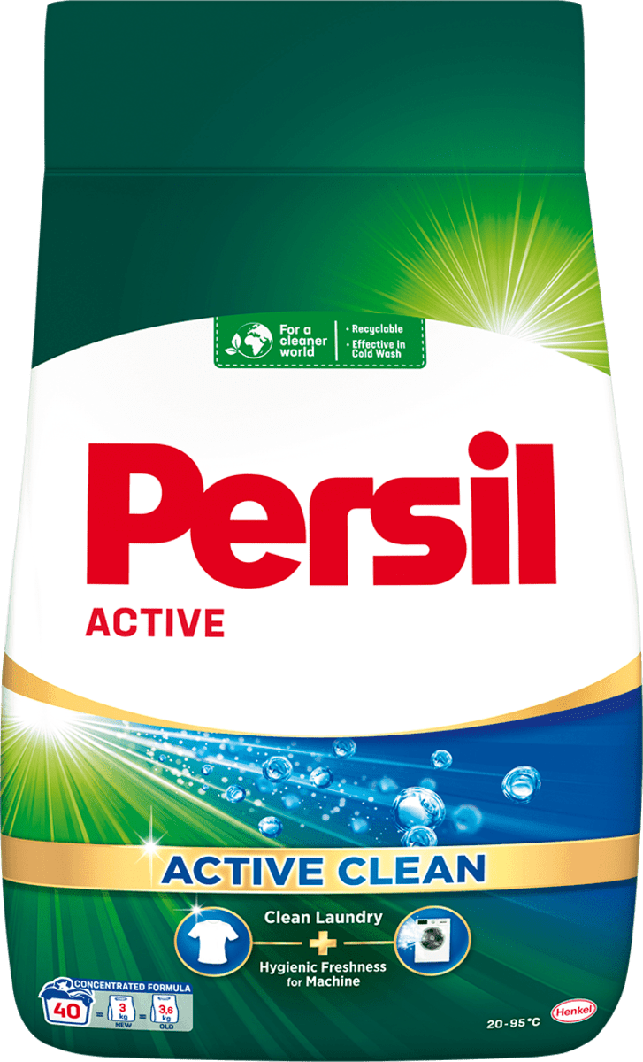 Persil Active Clean deterdžent za pranje veša, 40 pranja – Universal, 3 ...