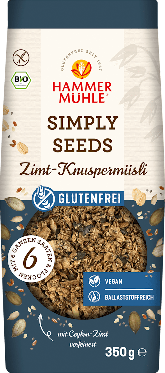 Hammermühle Müsli, Simply Seeds Zimt, glutenfrei, 350 g dauerhaft ...