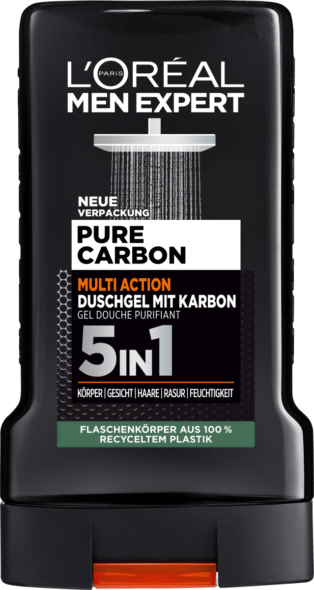 L'ORÉAL PARiS MEN EXPERT Duschgel Pure Carbon mit Karbon, Multi Action ...