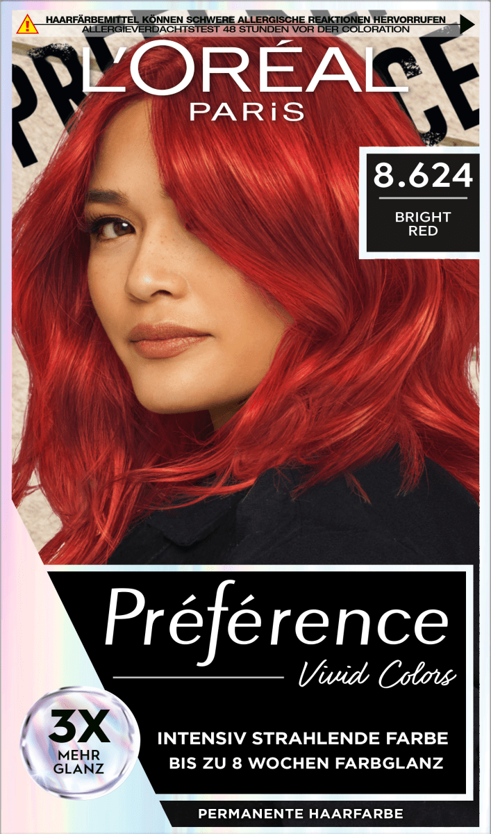 L'ORÉAL PARIS PRÉFÉRENCE Haarfarbe Vivid Colors 8.624 Bright Red, 1 St ...