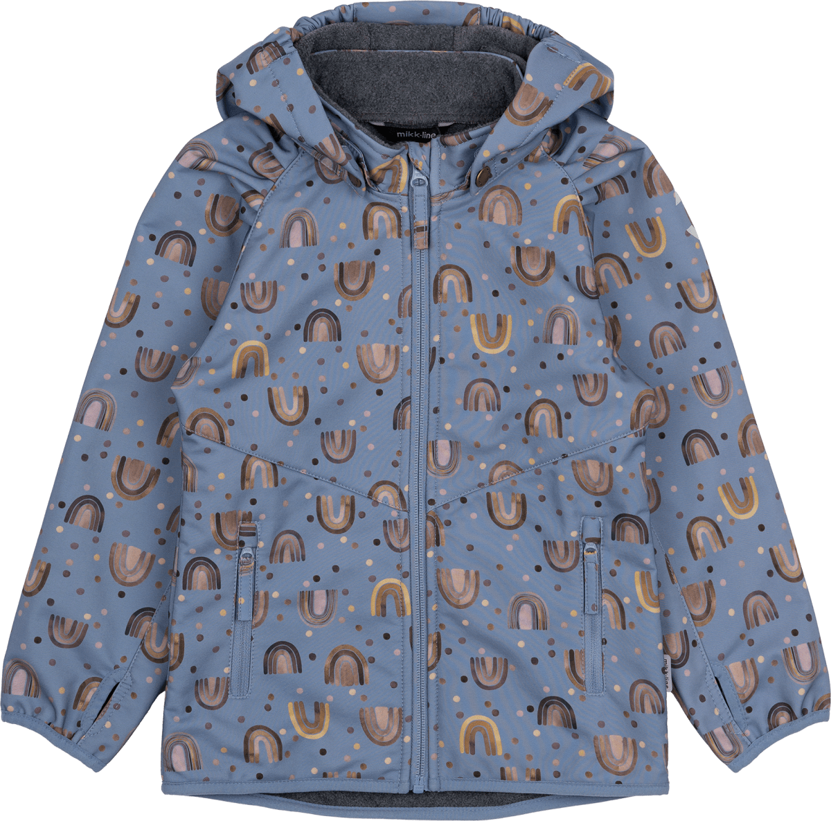 Mikk-Line Softshelljacke mit Regenbogen-Muster, blau, Gr. 122/128, 1 St ...