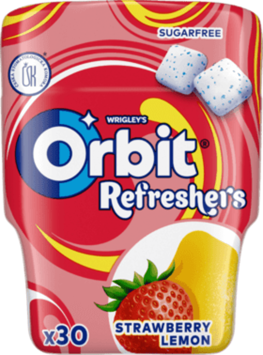 Orbit Refreshers žvýkačky Strawberry-Lemon dóza, 67 g | dm.cz