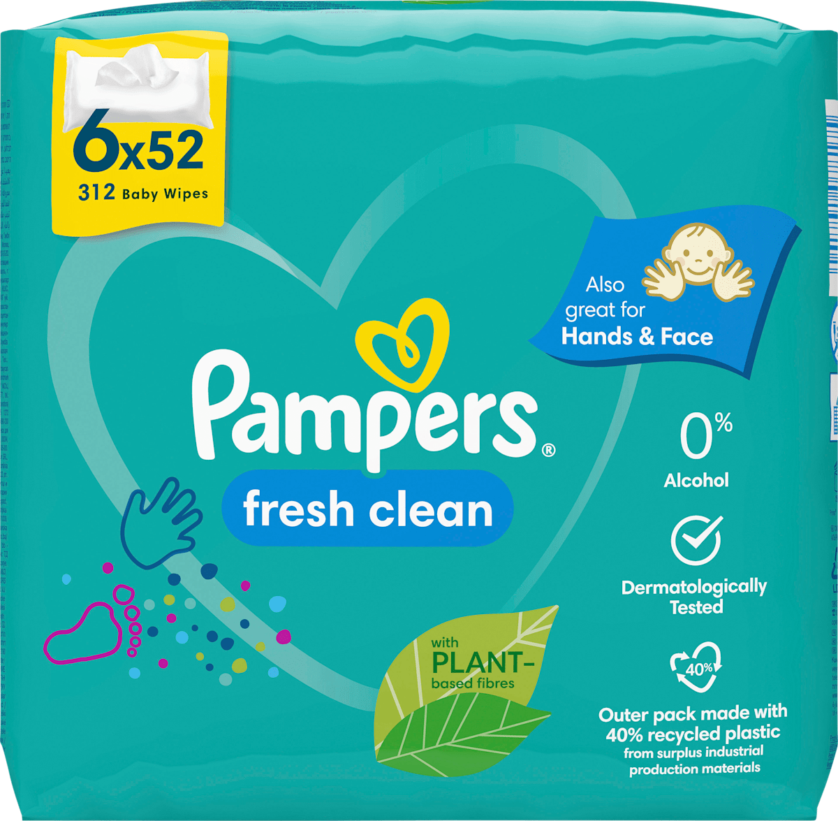 Pampers fresh clean vlažne maramice, 6 x 52 kom., 312 kom. | dm.hr