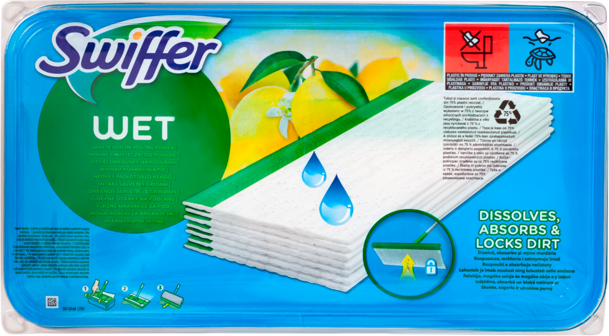 Swiffer WET vlažne maramice za čišćenje podova, 10 kom | dm.rs