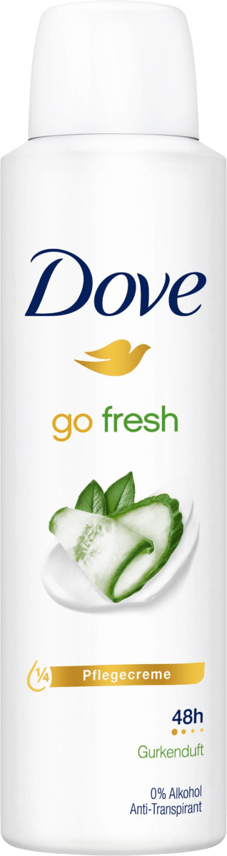 Dove Antitranspirant Deospray Go Fresh Gurkenduft, 150 ml dauerhaft ...