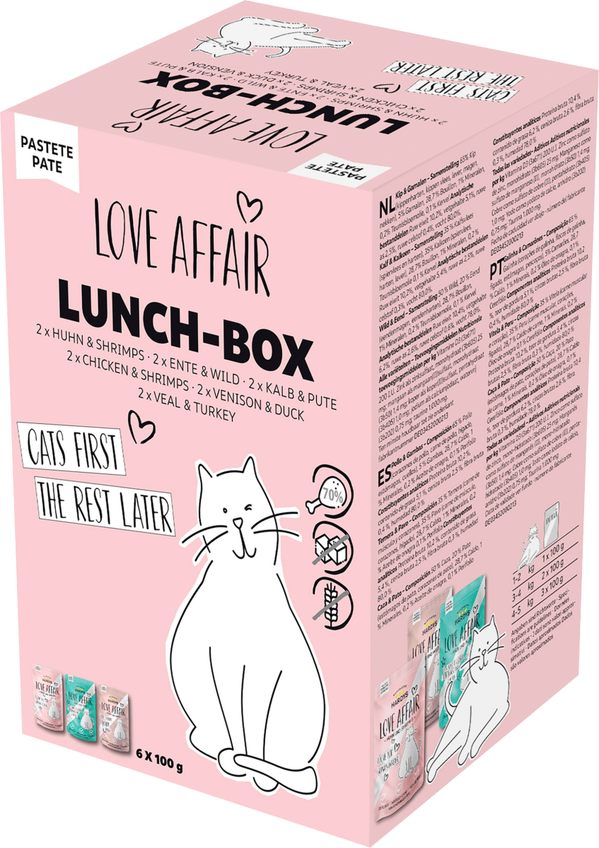 Love Affair Nassfutter Katze "Lunch Box" Multipack (6x100 g), 600 g ...