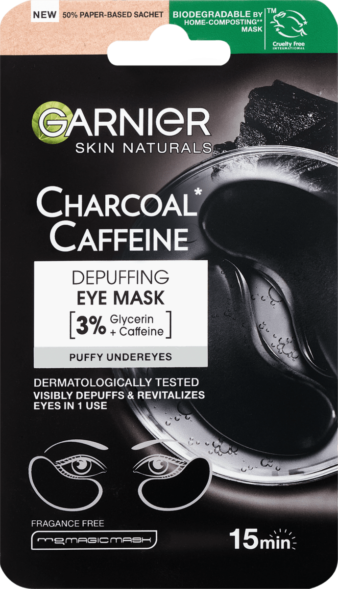 GARNIER SKIN NATURALS Gélové vankúšiky pod oči proti opuchom Charcoal ...