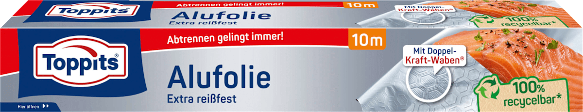 Toppits Alufolie Extra reißfest, 10 m dauerhaft günstig online kaufen ...