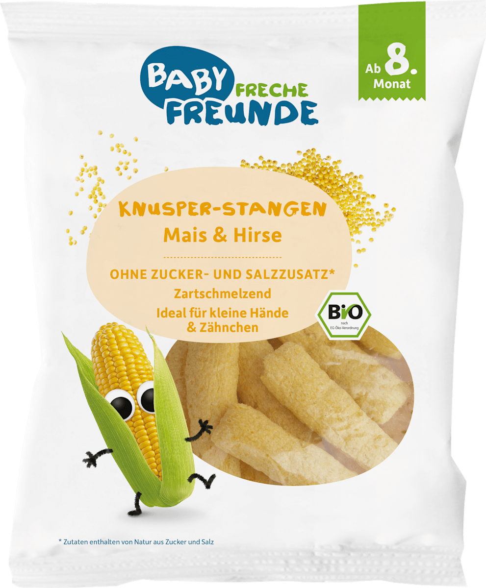 Freche Freunde Knusper-Stangen Mais & Hirse, 30 g | dm.at