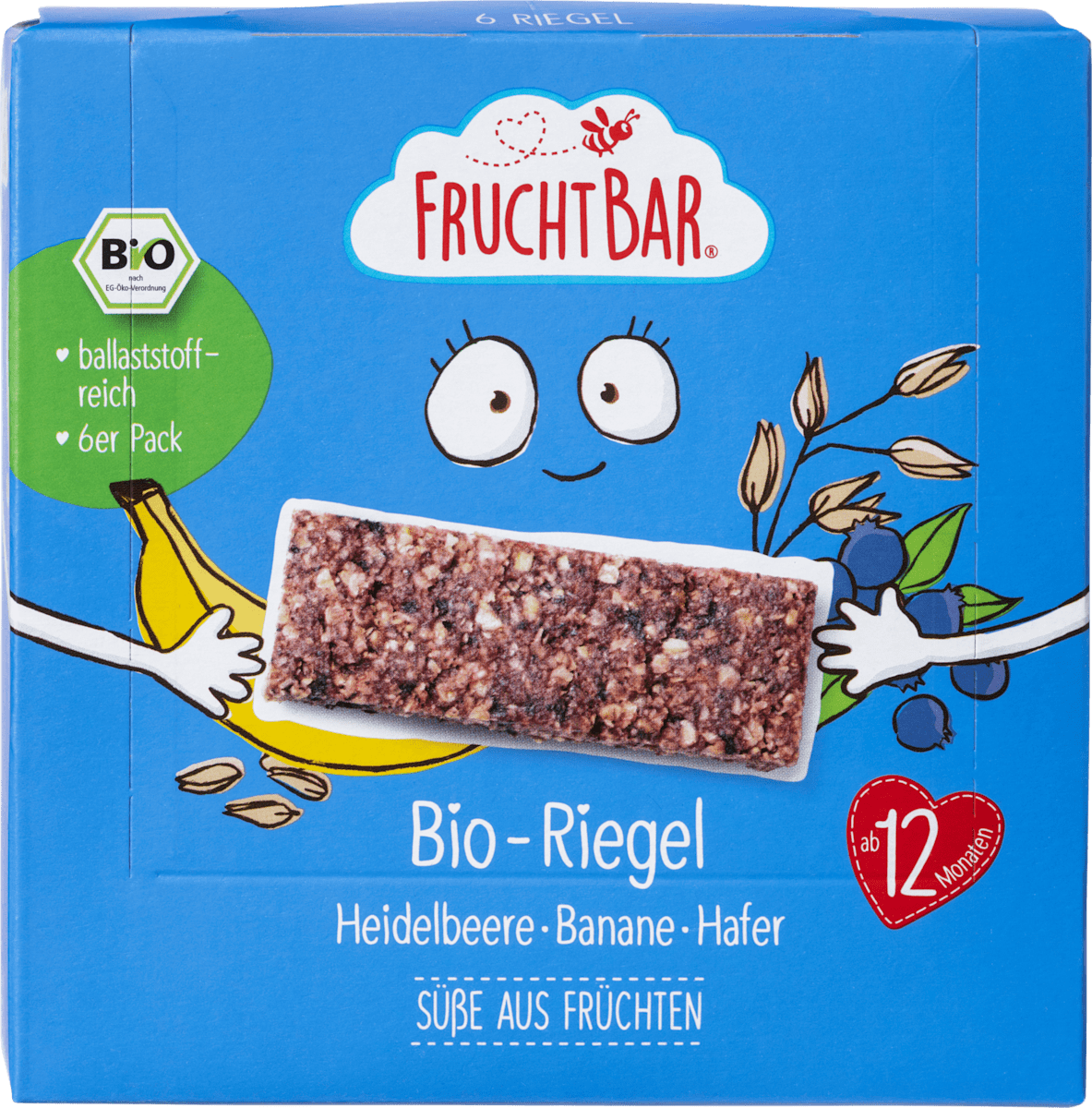 FruchtBar Fruchtriegel Heidelbeere Banane Hafer ab 12 Monaten (6x23 g), 138 g dauerhaft günstig ...