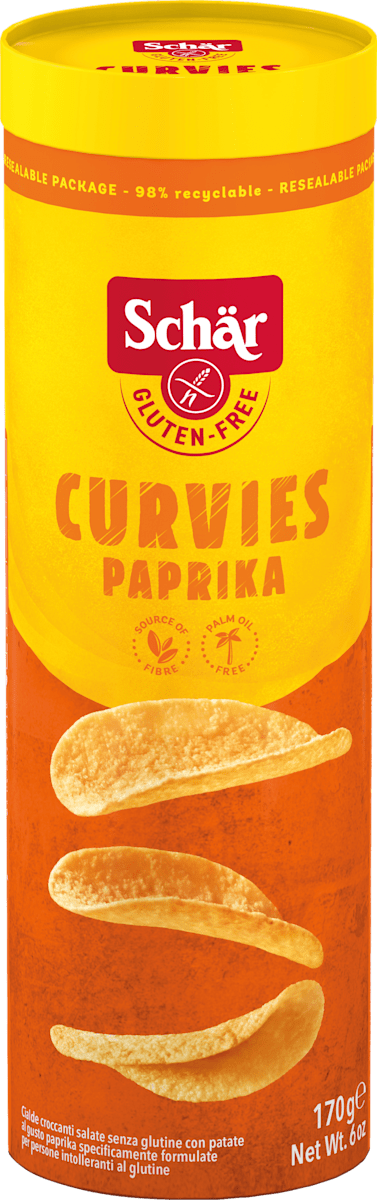Schär Kartoffelchips, Paprika "Curvies", glutenfrei, 170 g dauerhaft ...