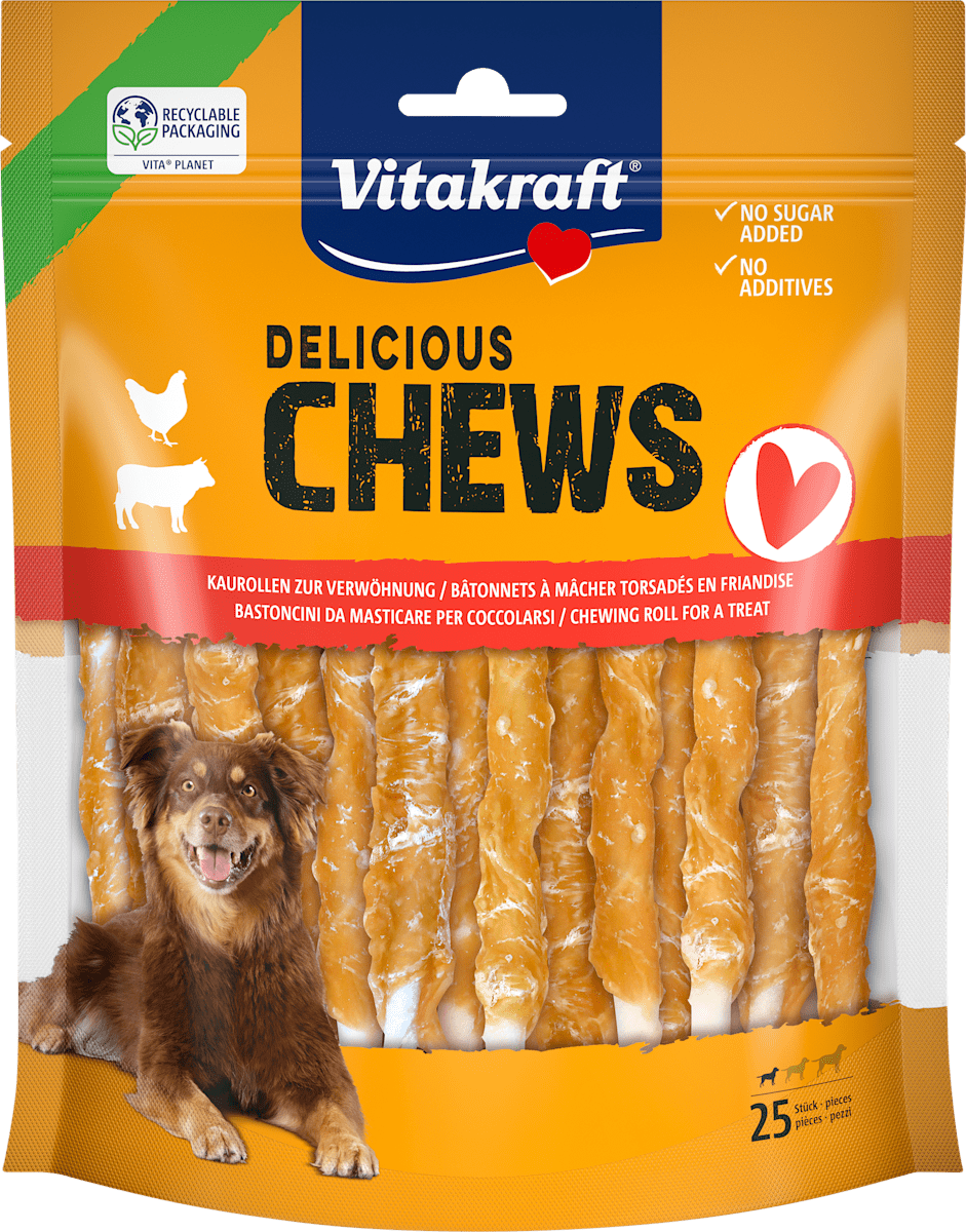 Vitakraft Hunde Kausnack Delicious CHEWS Huhn & Rind Mini, 300 g dm ...