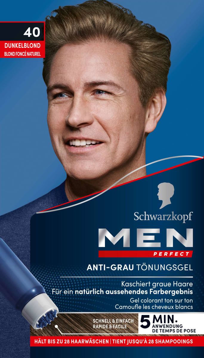 Schwarzkopf Men Perfect Intensivtönung Anti-Grau-Gel 40 Dunkelblond, 1 St dauerhaft günstig ...