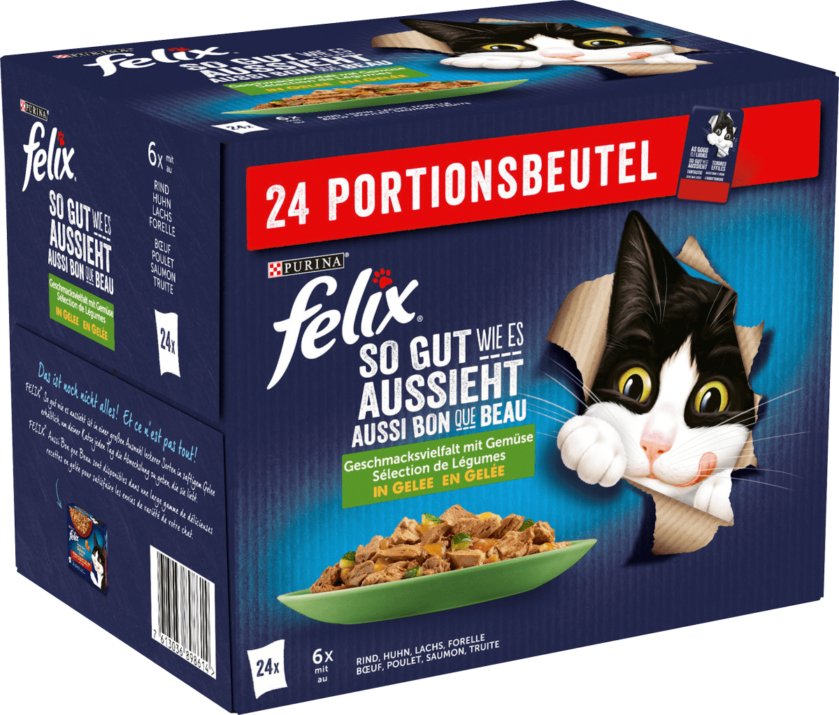 Felix Nassfutter Katze So gut wie es aussieht Katzenfutter Gemischte ...