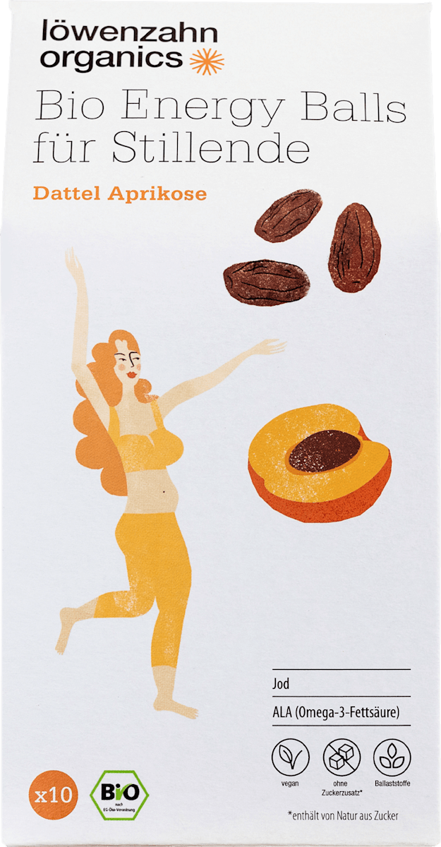 Löwenzahn Organics Energy Balls für Stillende mit Dattel & Aprikose ...