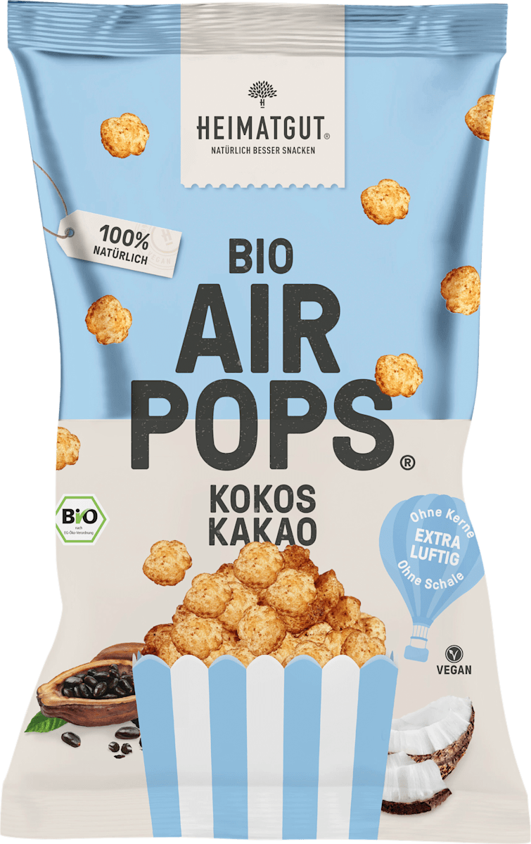 HEIMATGUT Knabbergebäck Bio Air Pops Kokos Kakao, 55 g | dm.at