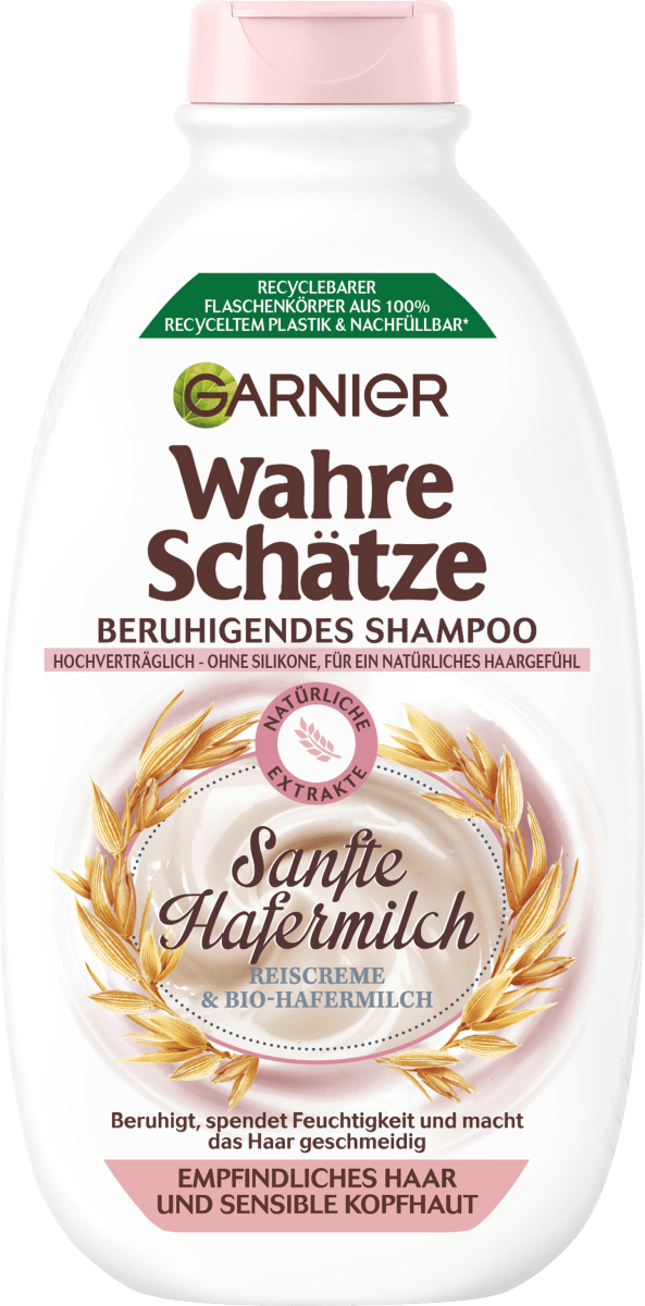 Wahre Schätze Shampoo Sanfte Hafermilch, empfindliches Haar, 400 ml ...