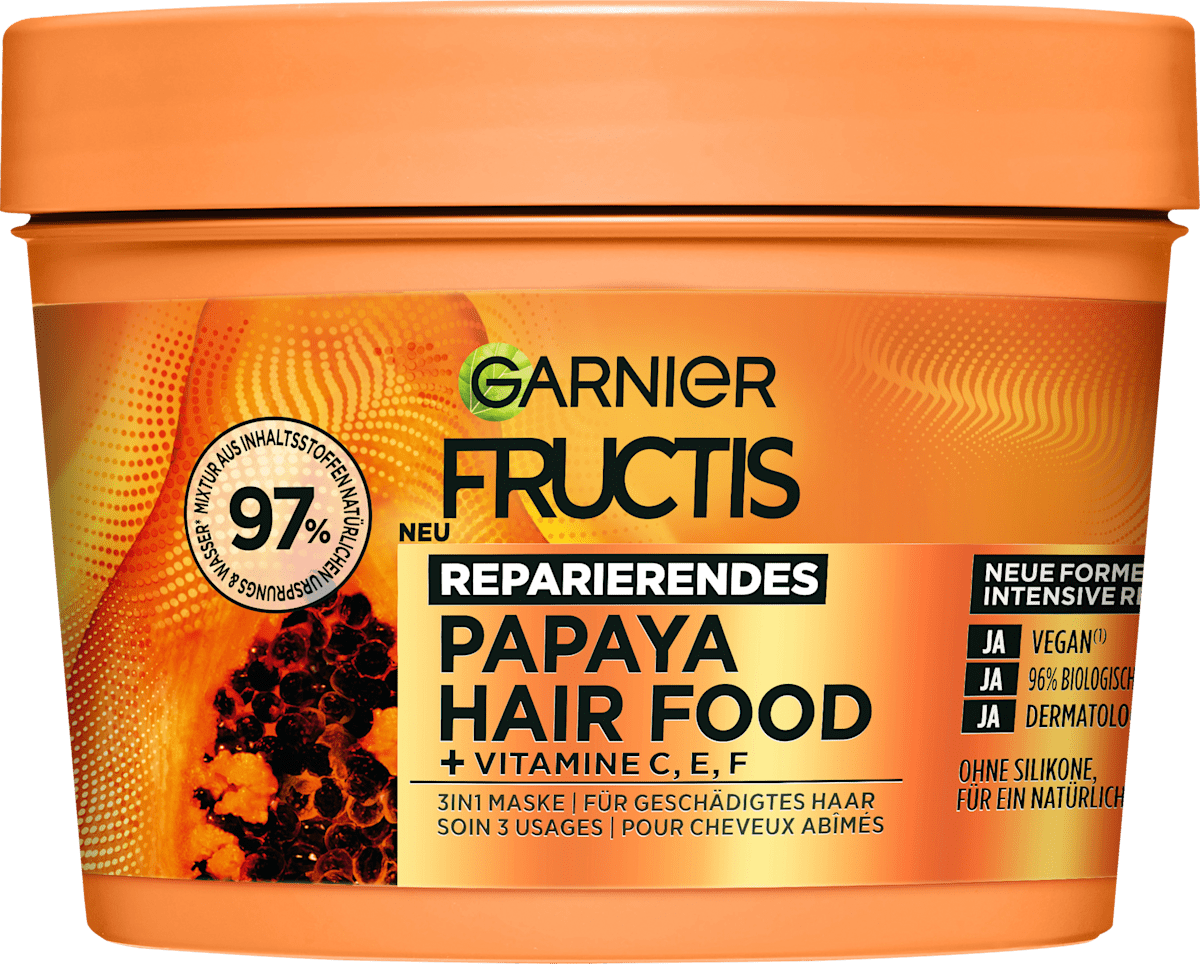 GARNIER FRUCTIS Haarkur Papaya Hair Food 3in1 Maske, 400 ml dauerhaft ...