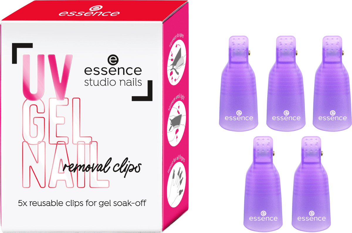 essence UV Nagellackentferner Clips Studio Nails UV Gel Nail 01 Hold Me Tight, 5 St dauerhaft ...