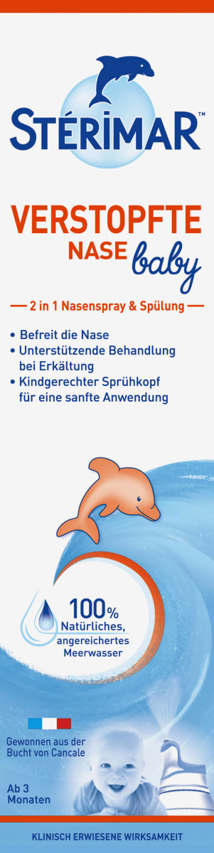STÉRIMAR Nasenspray & Spülung 2in1, verstopfte Nase Baby, 50 ml ...