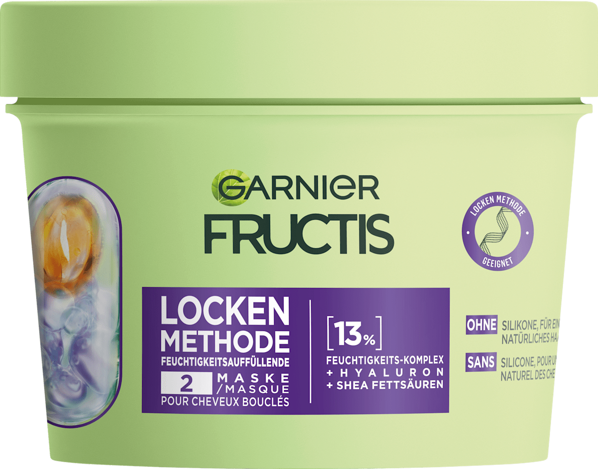 GARNIER FRUCTIS Haarmaske Locken Methode Feuchtigkeit, 370 ml dauerhaft ...
