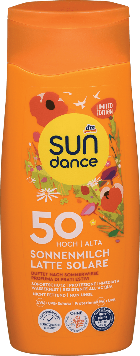 SUNDANCE Naptej FF50 magas fényvédelemmel, nyárias illattal, 200 ml | dm.hu