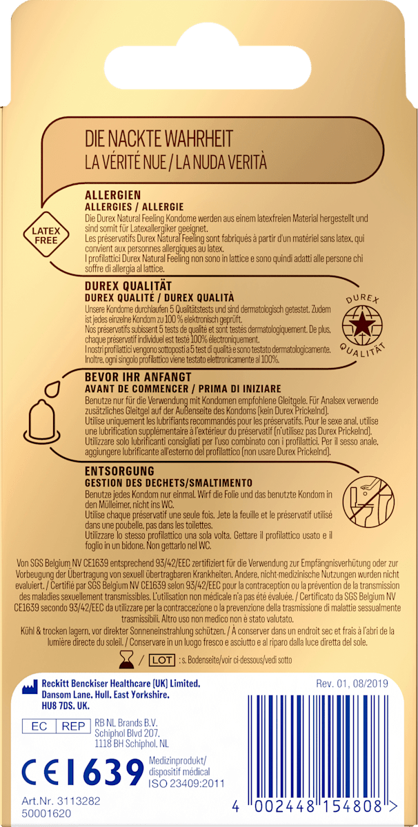 Durex Kondome Natural Feeling, latexfrei, Breite 56mm, 10 St dauerhaft günstig online kaufen | dm.de