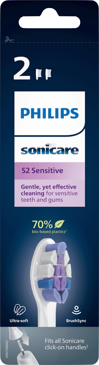 Philips Sonicare Aufsteckbürsten S2 Sensitive White HX6052/10, 2 St ...