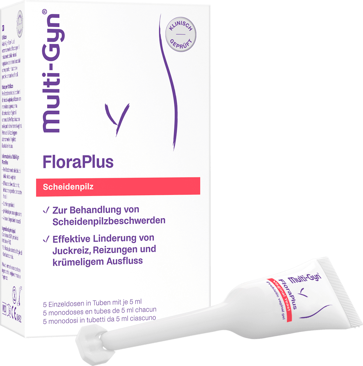 Multi-Gyn FloraPlus Vaginalgel Scheidenpilz 5 Applikatoren (5x5 ml), 25 ml dauerhaft günstig ...