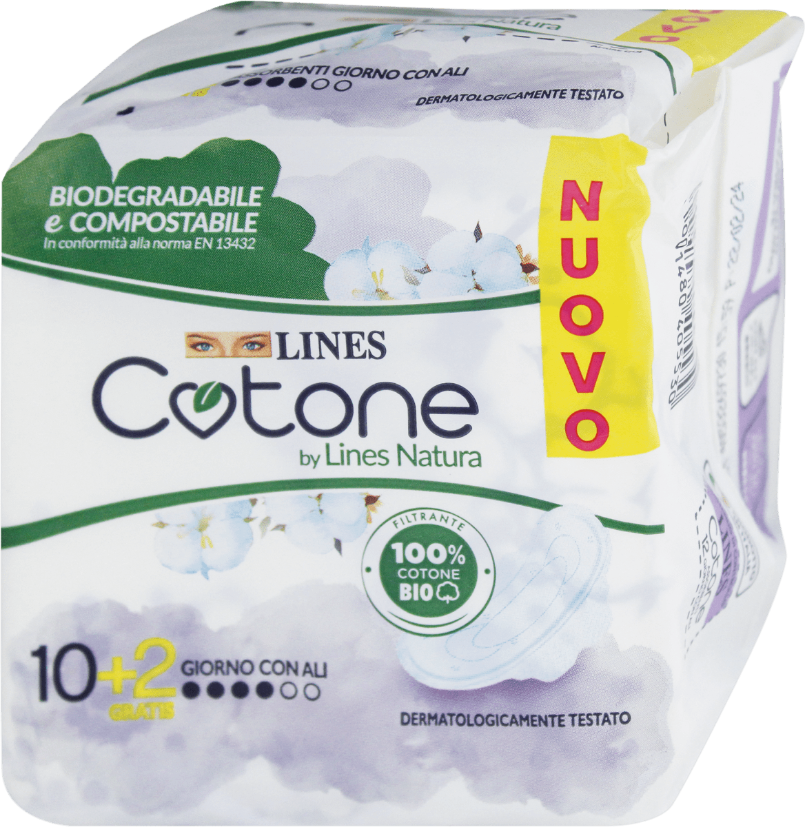 LINES Cotone by Lines Natura assorbenti giorno con ali, 12 pz | dm Italia