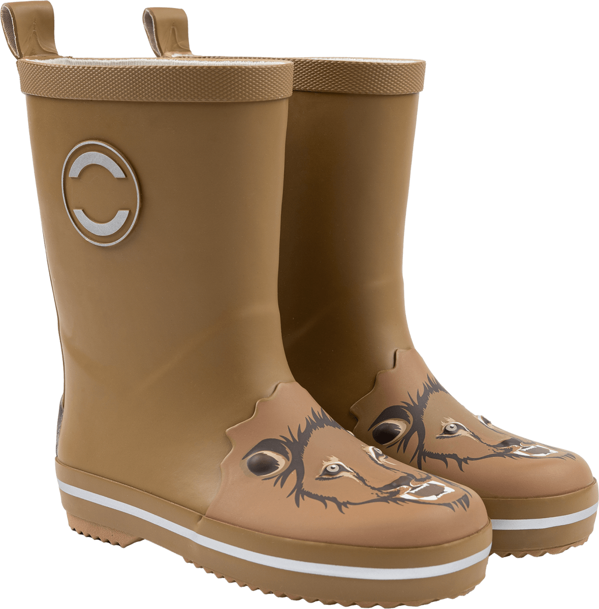 Mikk-Line Gummistiefel mit Löwen-Motiv, braun, Gr. 28/29, 1 St ...