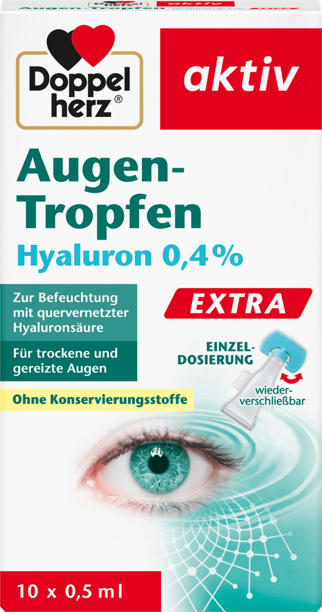 Doppelherz aktiv Augentropfen Hyaluron 0,4 %, 5 ml | dm.at