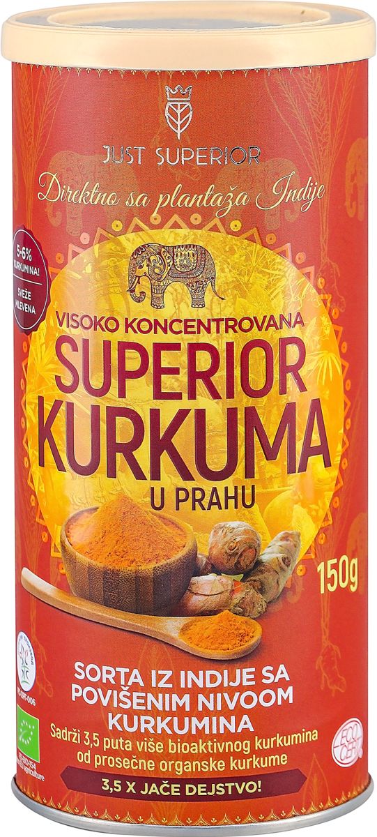 JUST SUPERIOR VISOKO KONCENTROVANA SUPERIOR KURKUMA U PRAHU, 150 g | dm.rs