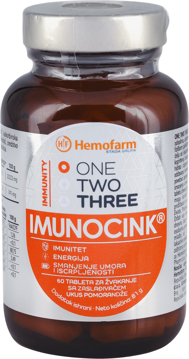 Hemofarm ONE TWO THREE IMUNOCINK® za odrasle,, 60 kom | dm.rs