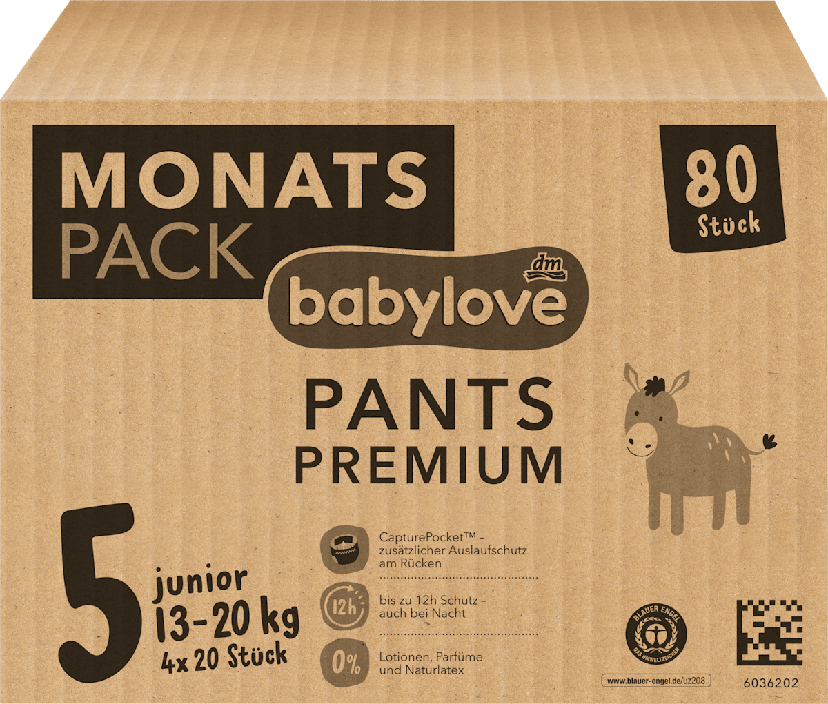 babylove Baby Pants Premium Monatsbox Gr. 5 Junior (12-20 kg), 80 St dauerhaft günstig online ...