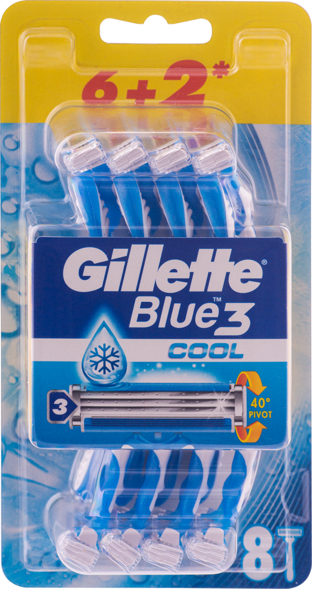 Gillette Blue3 COOL brijači 6+2kom., 8 kom uvek povoljna online ...