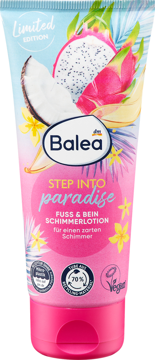Balea Fuß & Bein Schimmerlotion Step into Paradise, 100 ml dm ...