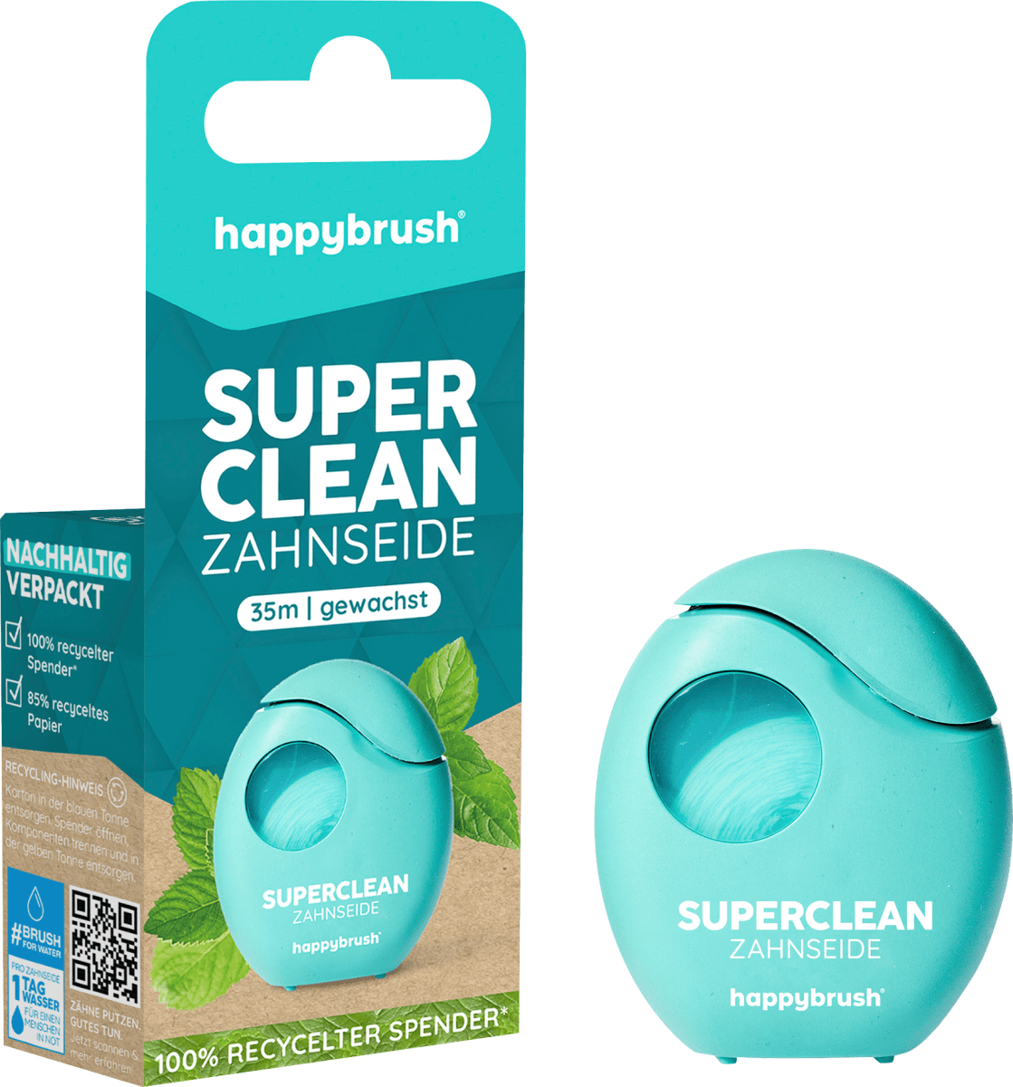 happybrush Zahnseide Super Clean gewachst, 35 m | dm.at