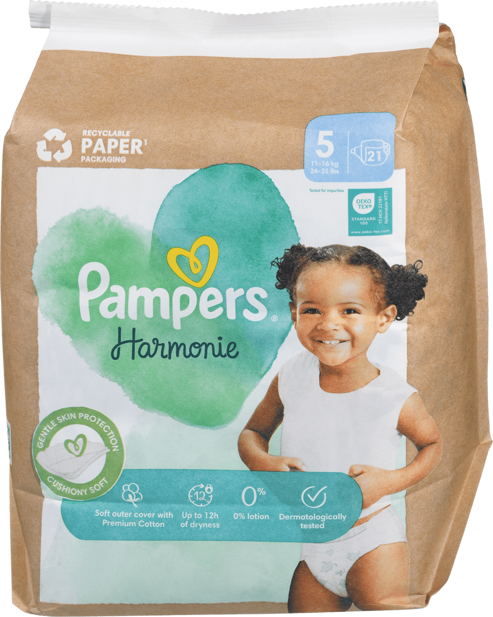 Pampers Harmonie Plenice velikost 5 (11-16 kg), 21 kos | dm.si