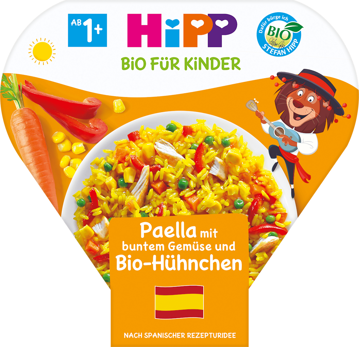 Hipp Kinderteller Paella mit buntem Gemüse und Bio-Hühnchen ab 1 Jahr ...