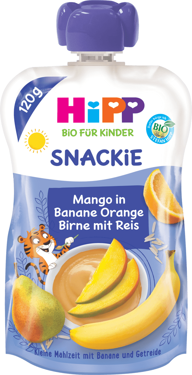 HiPP Quetschie Mango in Banane, Orange, Birne mit Reis ab 12 Monaten, 120 g | dm.at