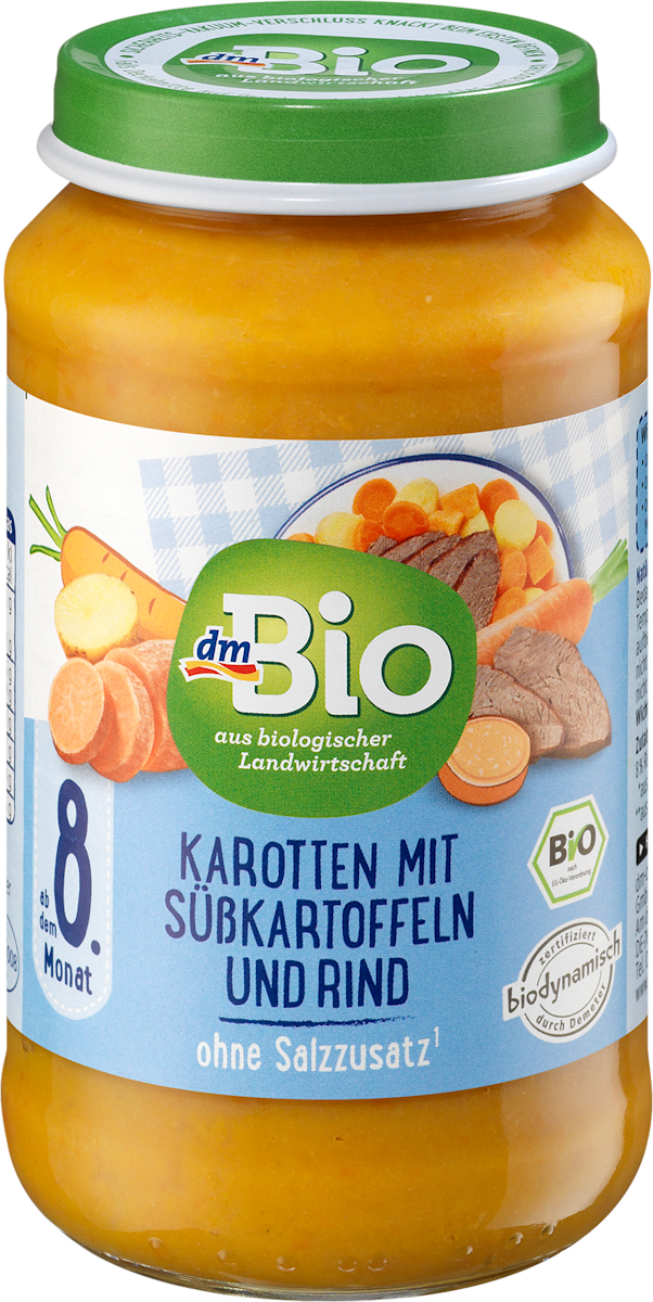 dmBio Bio junior menü répával, édesburgonyával és marhával 8 hónapos ...