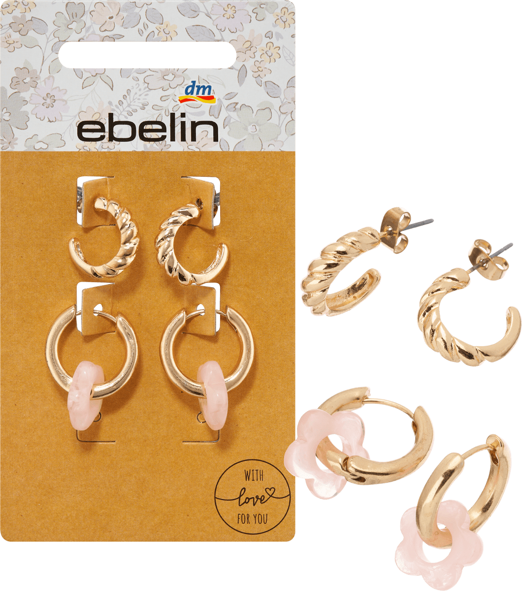 ebelin Creolen mit Blume, Gold-Optik, 4 St dauerhaft günstig online kaufen | dm.de